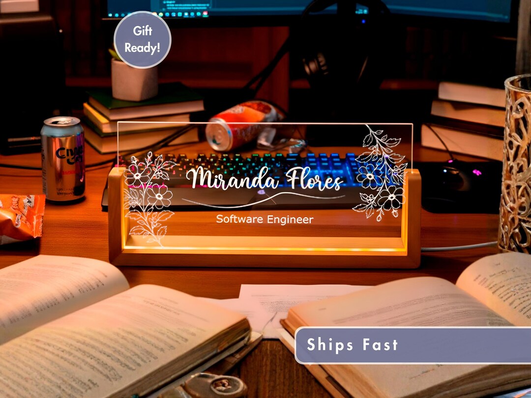 Software Engineer Personalized Desk Lamp - Custom Name LED Office Light ...
