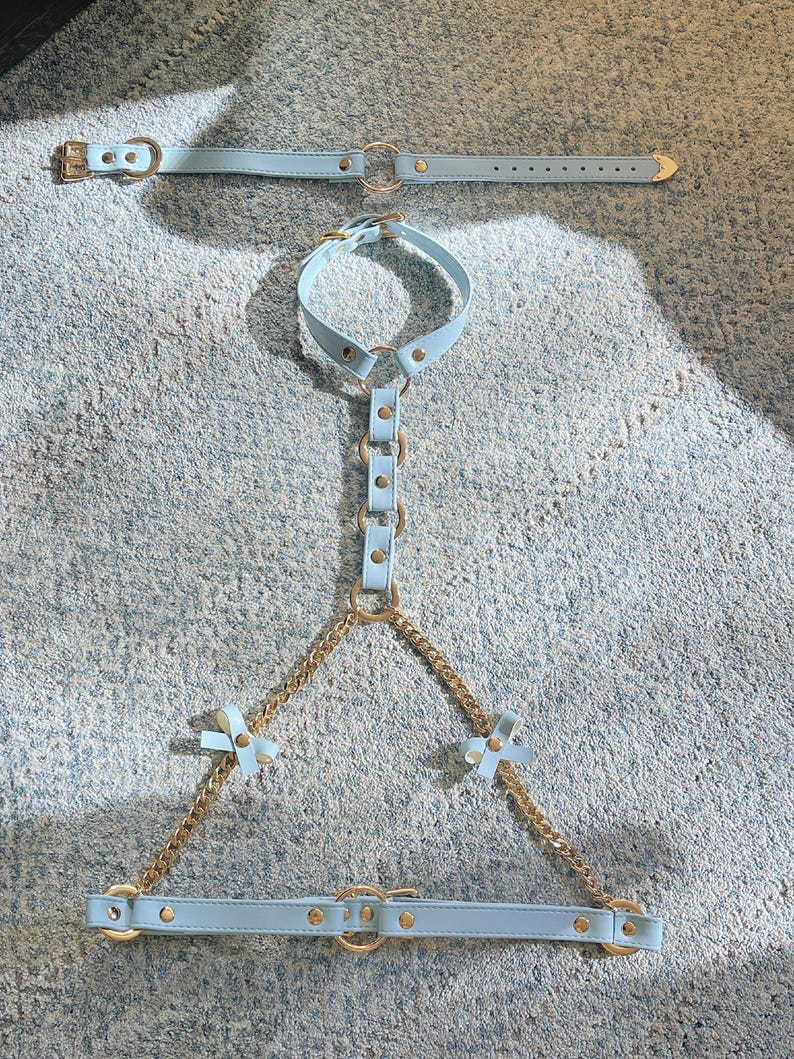 Pastel Blue Punk Harness - Gothic Chain Body Accessory - Etsy