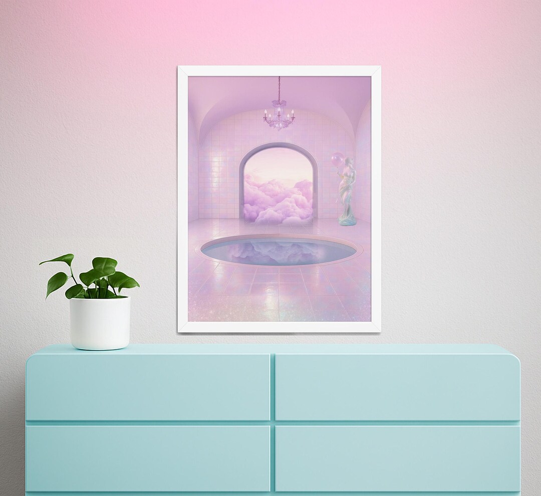 Pastel Dreamcore Framed Poster: Surreal Vaporwave Art - Etsy