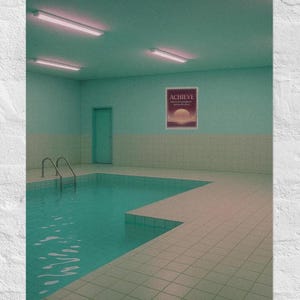 Liminal Poolroom Poster – Vaporwave Surreal Art Print, Retrocore ...