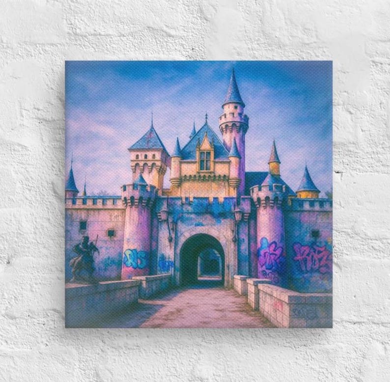Abandoned Fairytale Castle Wall Art – Graffiti Dreamscape Urban Fantasy ...