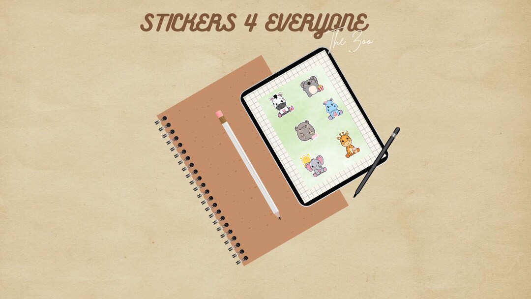 Cute Zoo Animals Digital Stickers - Etsy