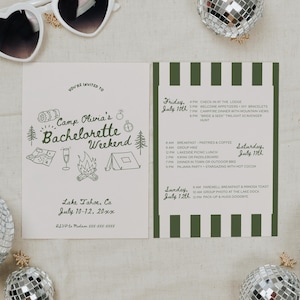 Camp Bachelorette Invitation Camp Bach Itinerary Bachelorette Party ...