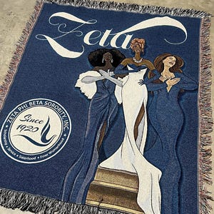 Zeta Phi Beta Tapestry Blanket Zeta Phi Beta Afghan Blanket - Etsy
