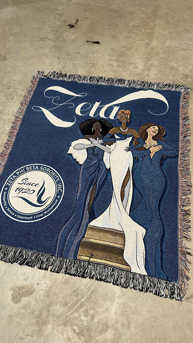 Zeta Phi Beta Tapestry Blanket Zeta Phi Beta Afghan Blanket - Etsy
