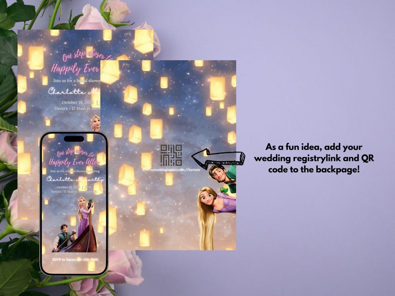 Tangled ‘rapunzel’ Happily Ever After Bridal Invitation | Fairytale ...