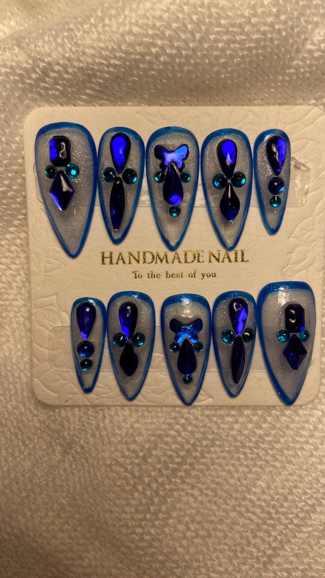 Stiletto Medium Length Medium Nail Bed Size 14 Nails Glue File Alcohol ...