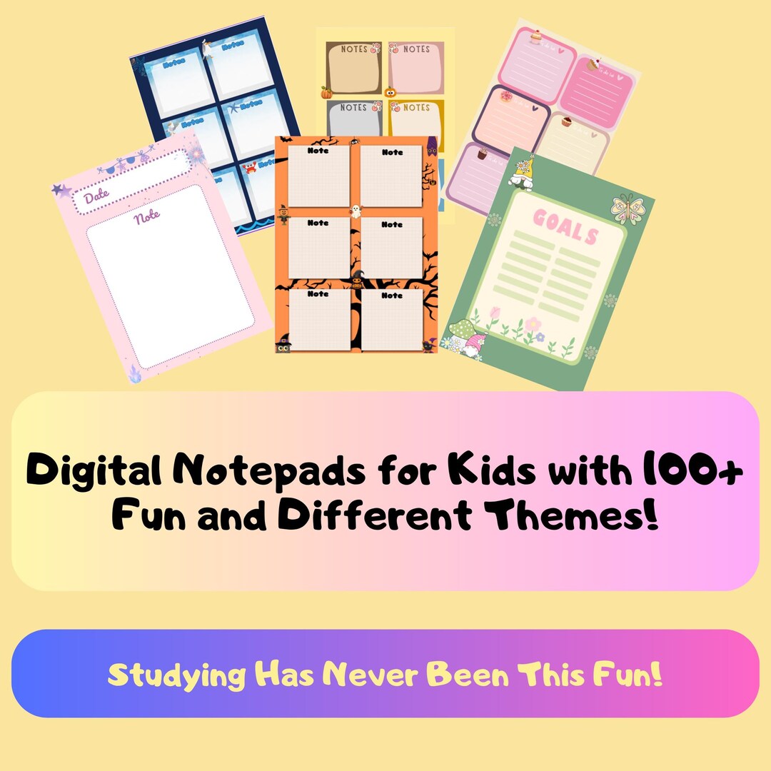 100+ Printable Notepaper for Kids, Fun A4 Digital Sheets, Creative ...