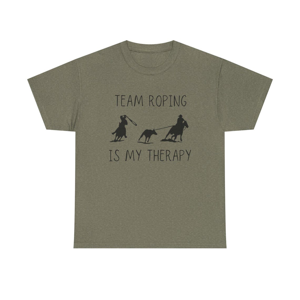 Team Roping Therapy Tee | Unisex Heavy Cotton Shirt, Fun Gift for Horse ...