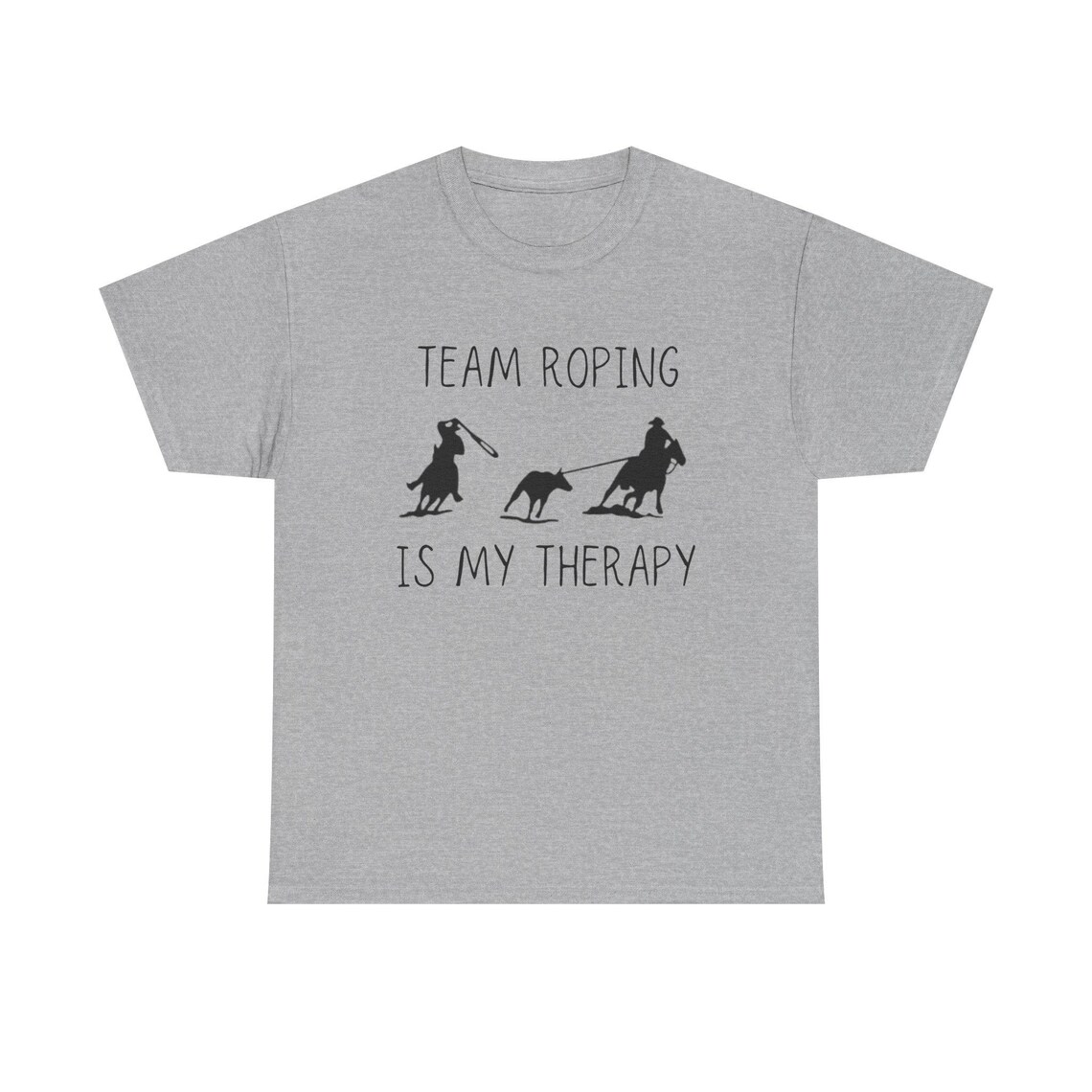 Team Roping Therapy Tee | Unisex Heavy Cotton Shirt, Fun Gift for Horse ...