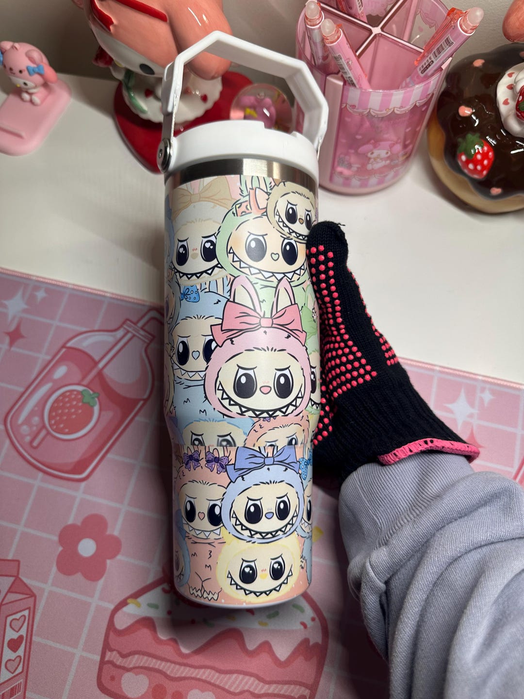 30oz Cute Monster Bubu Water Bottle Tumbler - Etsy