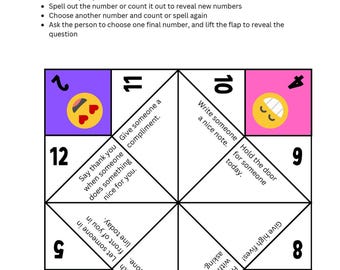 Bee Kind Cootie Catcher - Printable Acts of Kindness Cootie Catcher - Etsy