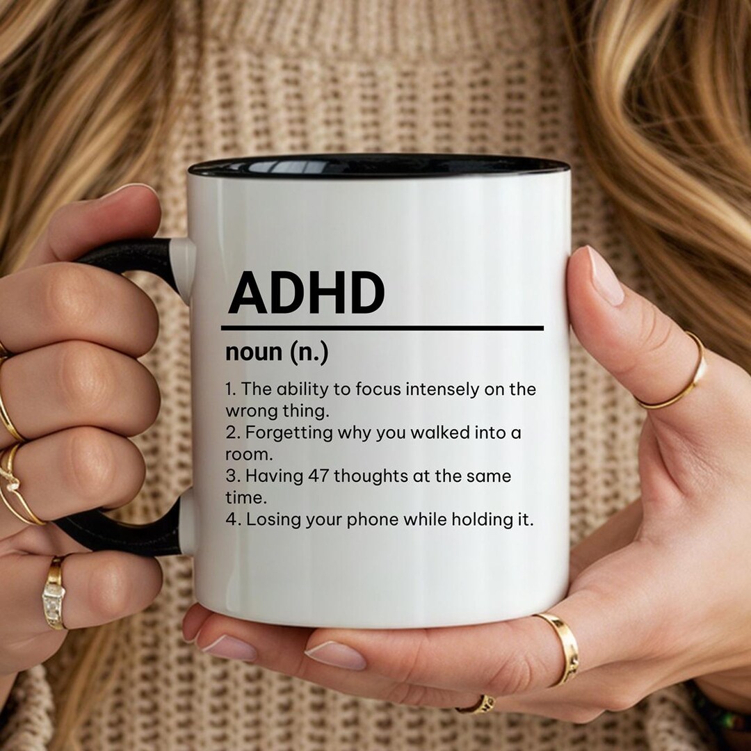 ADHD Definition Mug, Forgetful ADHD Humor Gift, Adhd Mug, Definition ...