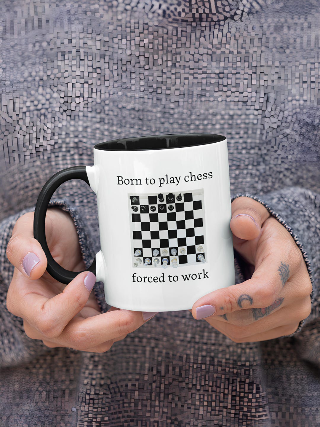 Born to Play Chess Forced to Work, Chess Mug, Chess Lover Mug, Chess ...