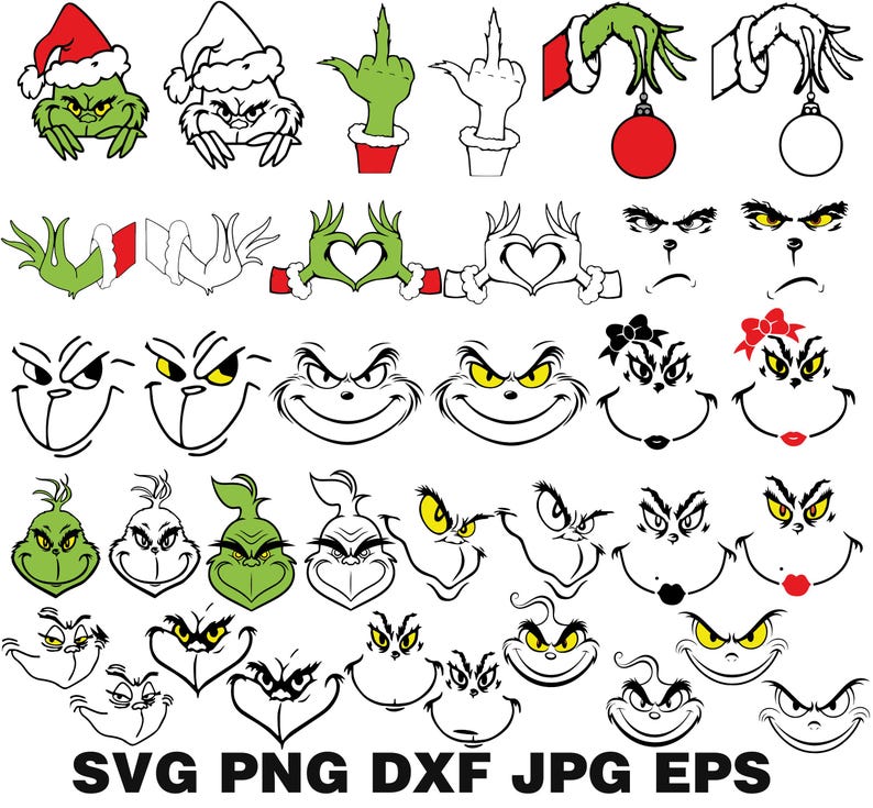 Grinch Christmas SVG Bundle | Funny Holiday Clipart (instant Download ...