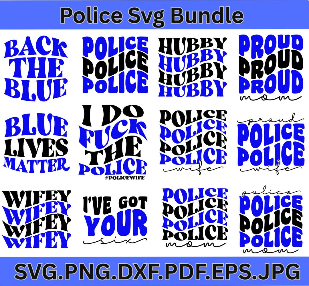 Police SVG Design Bundle, Thin Blue Line Art (digital Download) - Etsy