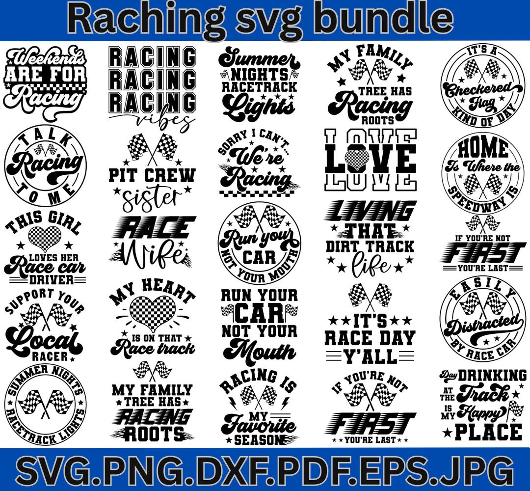Racing SVG Bundle | Motorsport Car Cut Files (digital Download) - Etsy