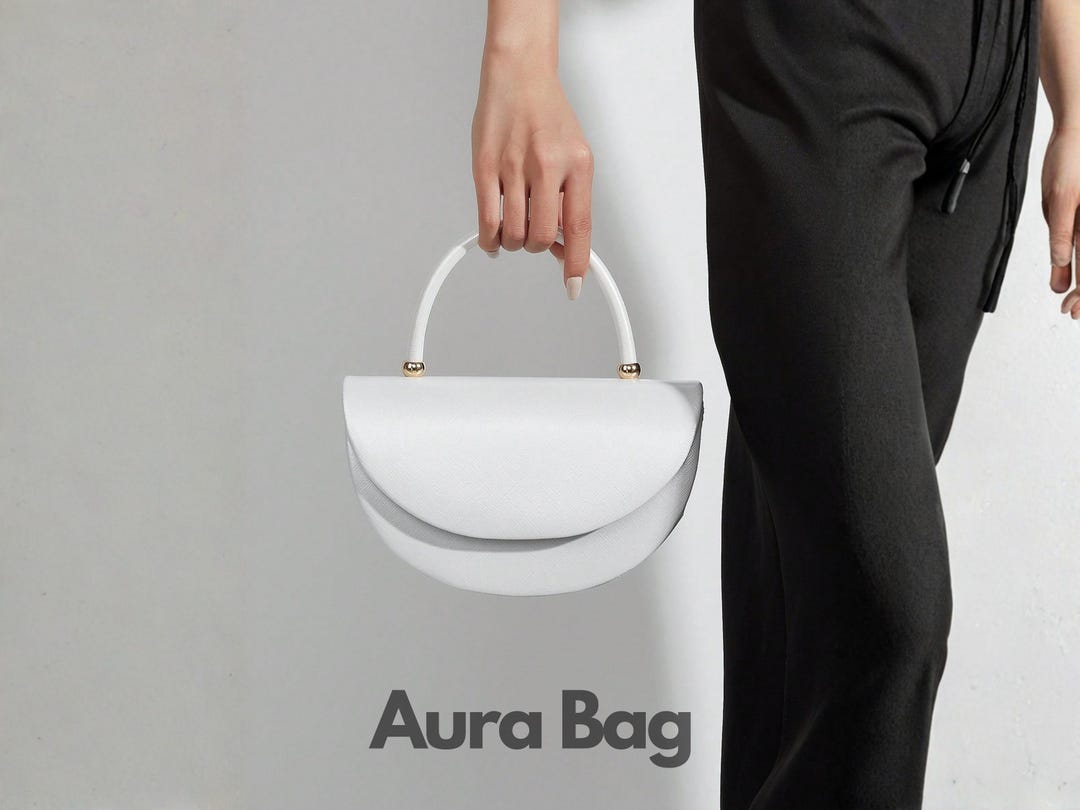 White Mini Top Handle Bags, Elegant Evening Handbag for Women, Luxury ...