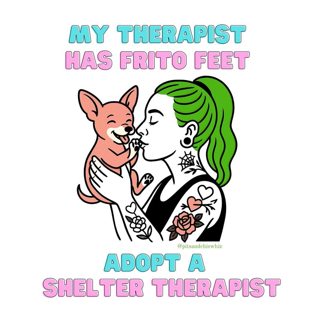 Holographic Frito Feet Dog Sticker: Adopt a Shelter Therapist - Etsy