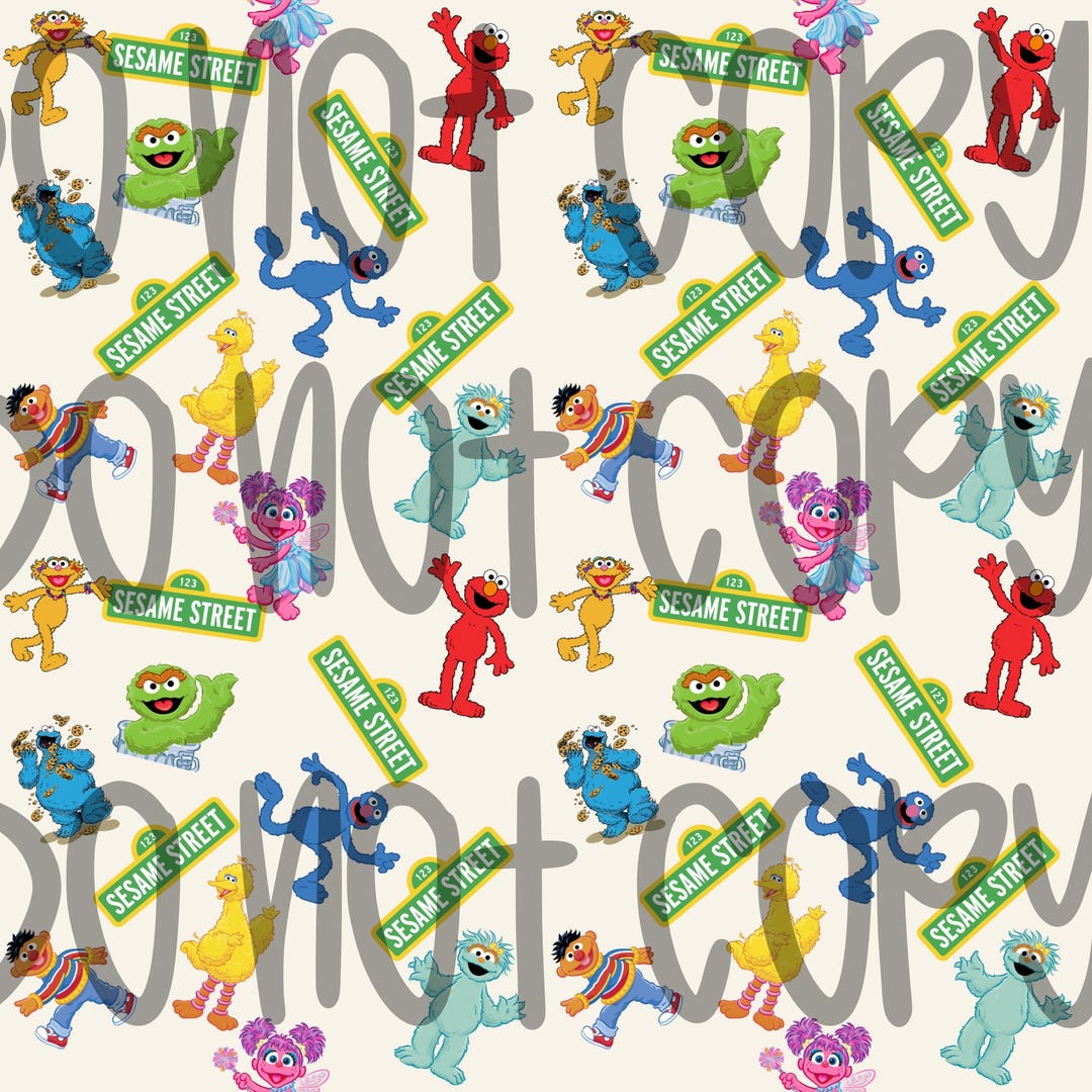 Street Puppets,signs,sesame, Digital File, Seamless, Fabric, - Etsy UK