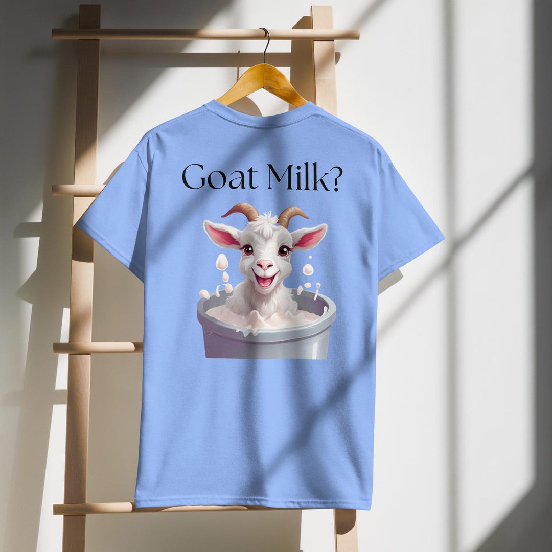 Funny Goat Shirt - "goat Milk?" Farm Humor Graphic Tee - Goat Lover T ...
