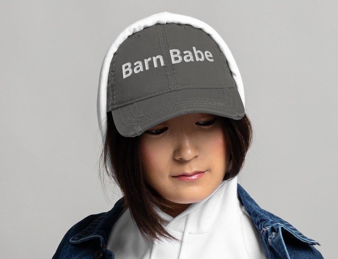 Distressed Farm Girl Hat- "barn Babe" - Funny Southern Chick Cap - Gift ...