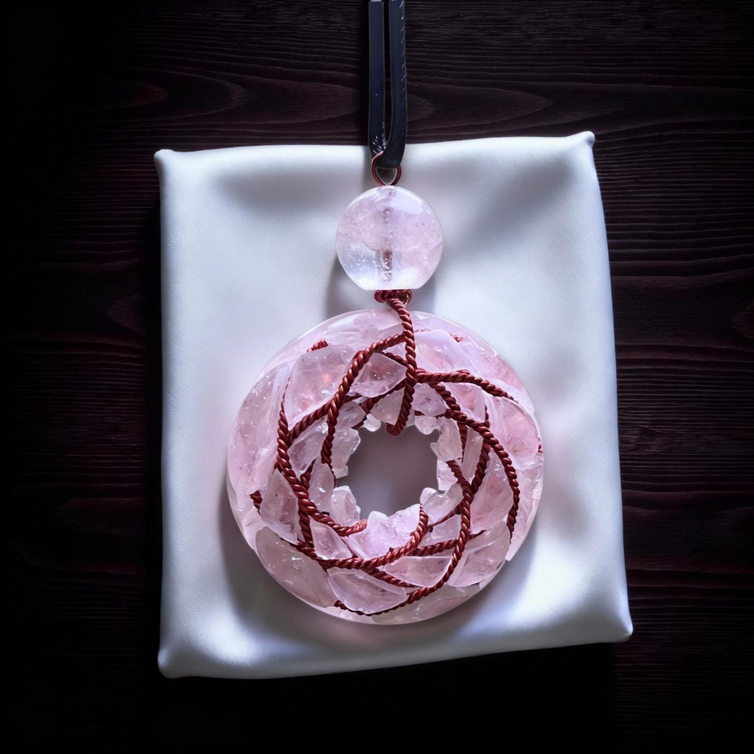 White Quartz Orgonite Torus Necklace – Handmade Copper Wire Wrapped ...