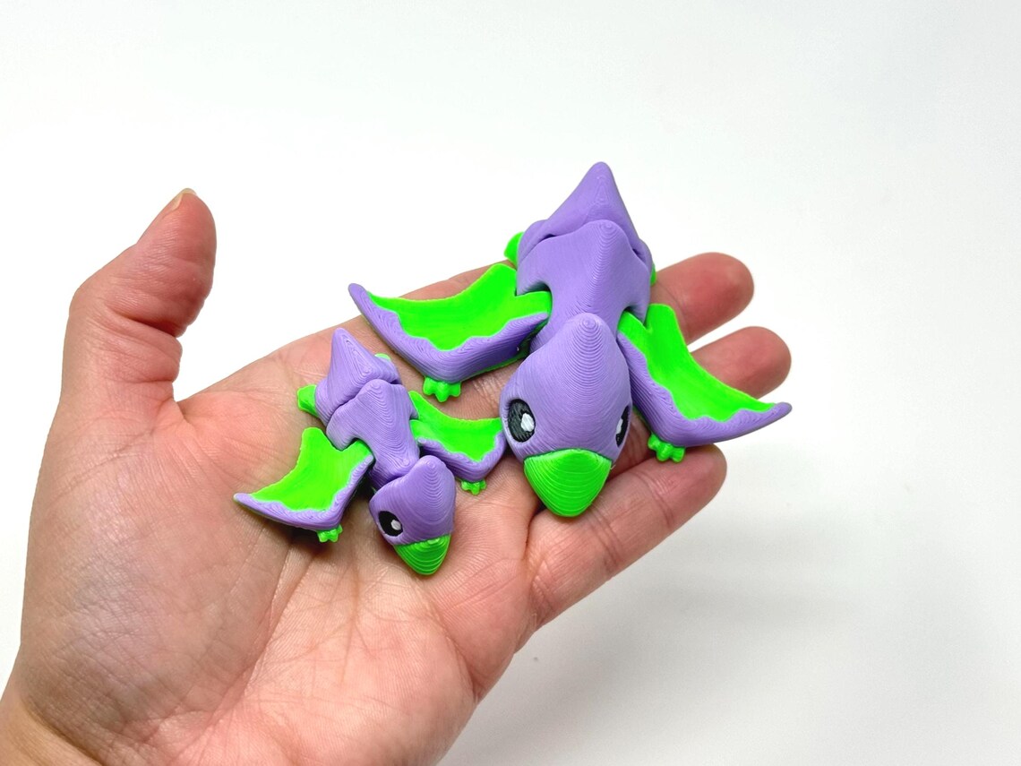 Pterodactyl Dinosaur Toy | 3D Printed Articulated Dino | Optional Egg ...