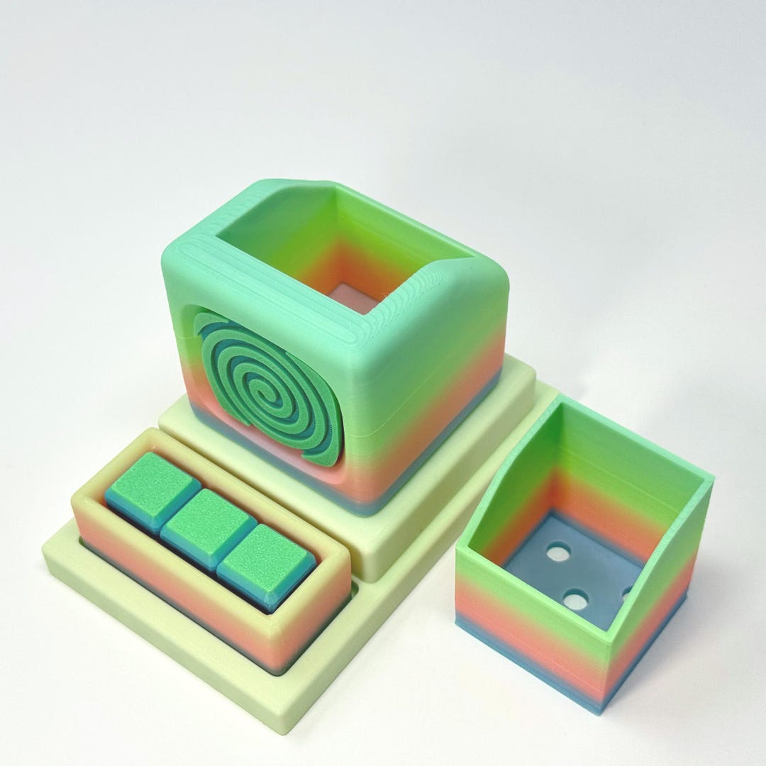 Mini Computer Desk Organizer With Removable Screen & Clicker Keyboard ...