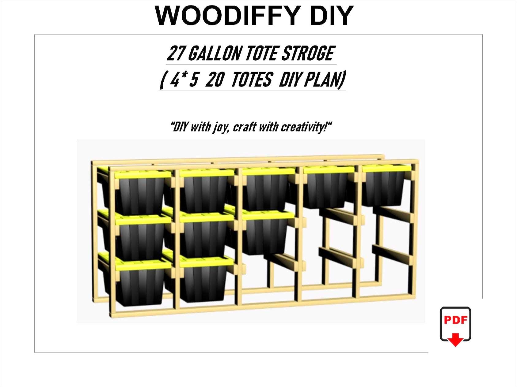 DIY 2x4 Tote Storage Rack PDF Plan: Garage Woodworking Project (digital ...