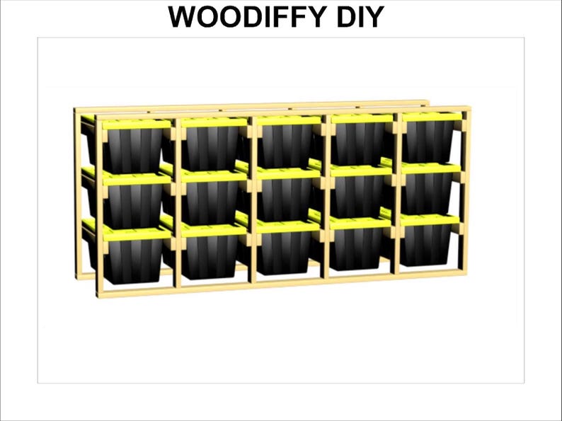 DIY 2x4 Tote Storage Rack PDF Plan: Garage Woodworking Project (digital ...