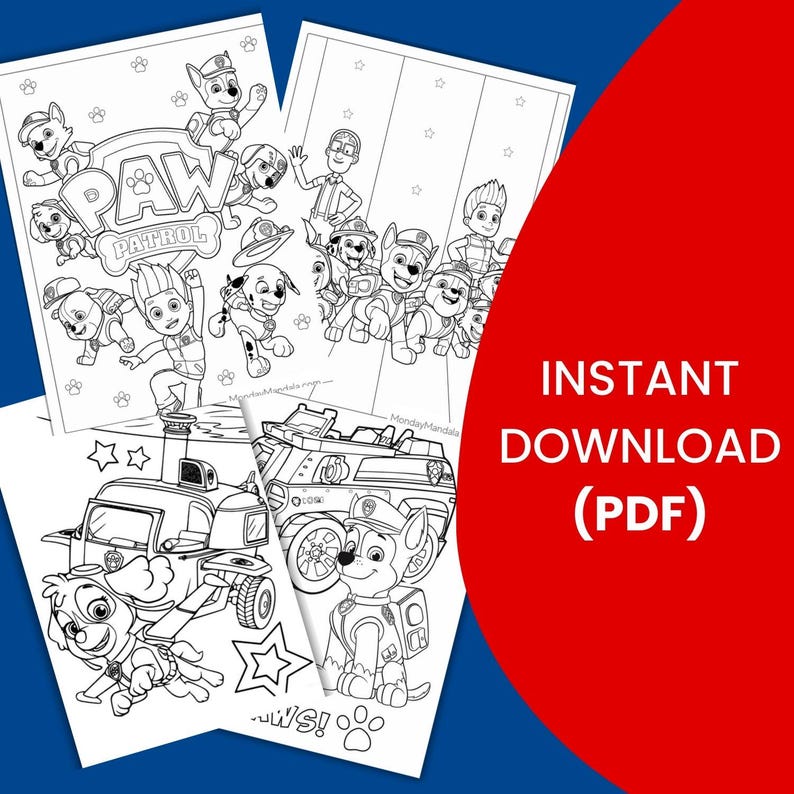 Paw Patrol Coloring Pages – 32 Printable Puppy Adventures (PDF) - Etsy