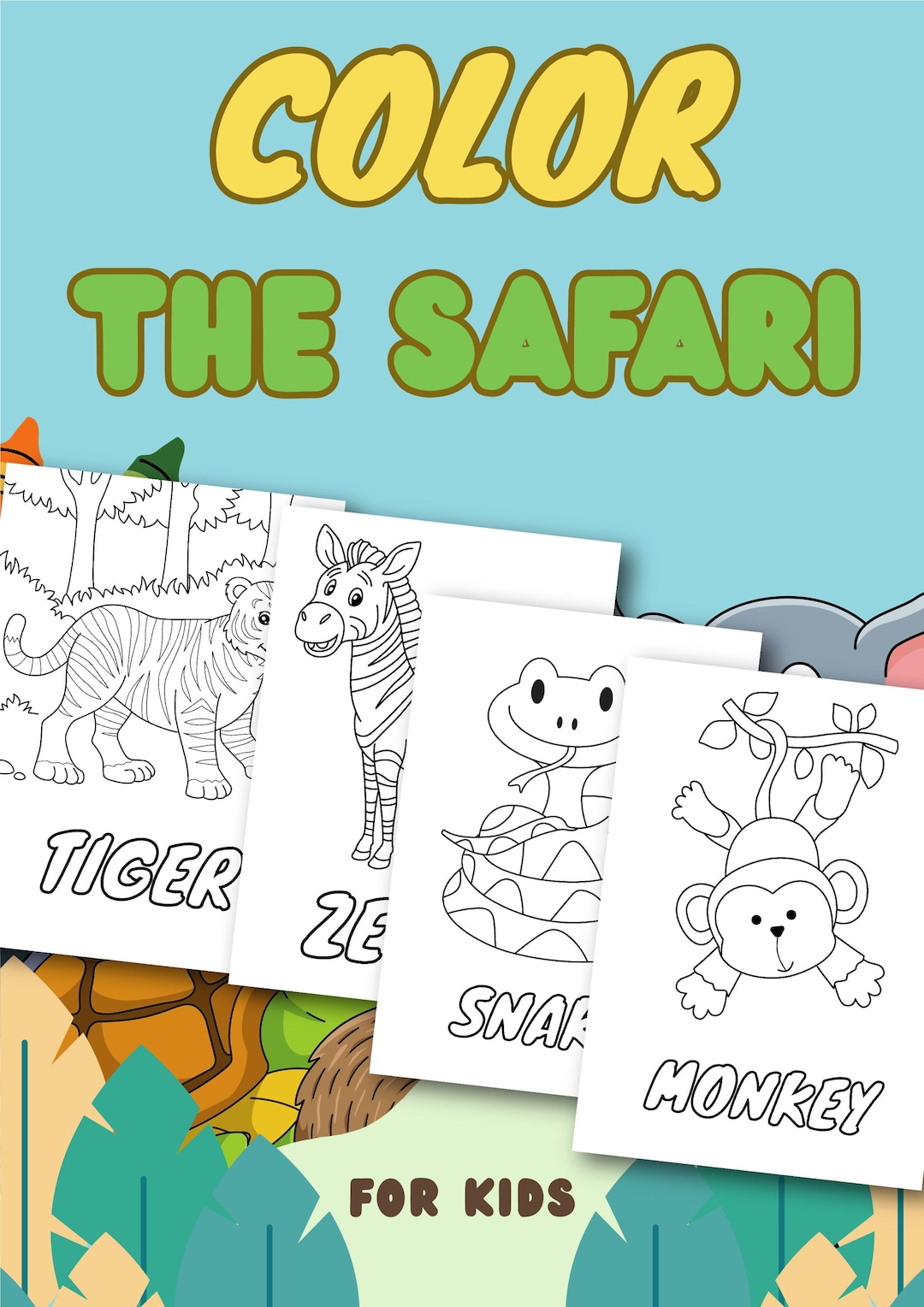 Animal Coloring for Kids – Fun Safari Worksheets | Printable PDF for ...