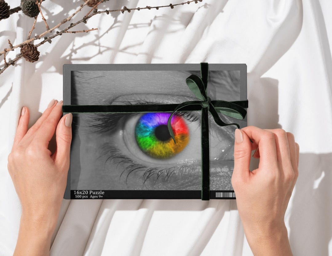 Rainbow Iris Eye Puzzle: Vision Unlocked, Brain Teaser Artwork - Etsy