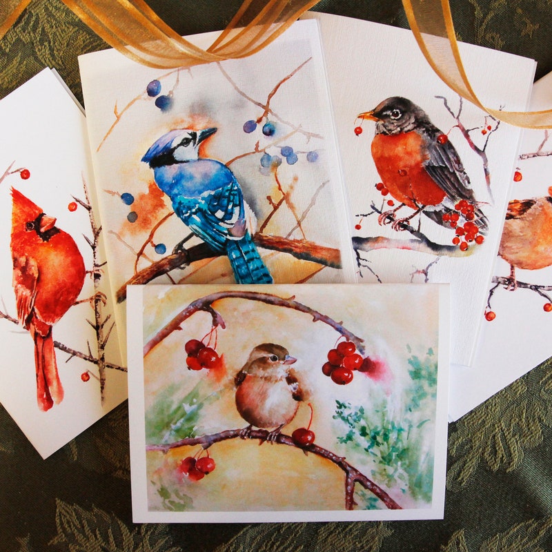Bird Christmas Card - Etsy