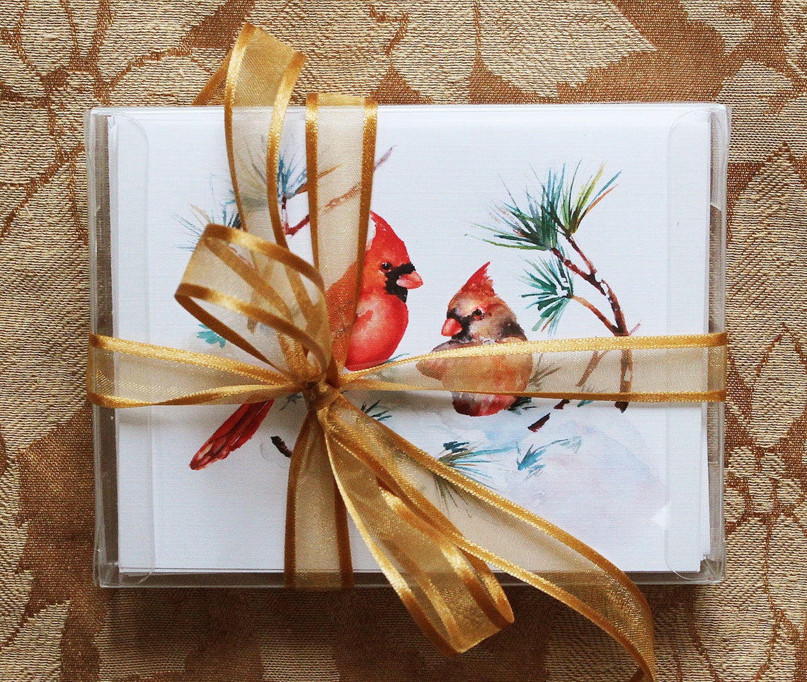 Boxed Holiday Cards Cardinal Notecards Boxed Note Card Set - Etsy