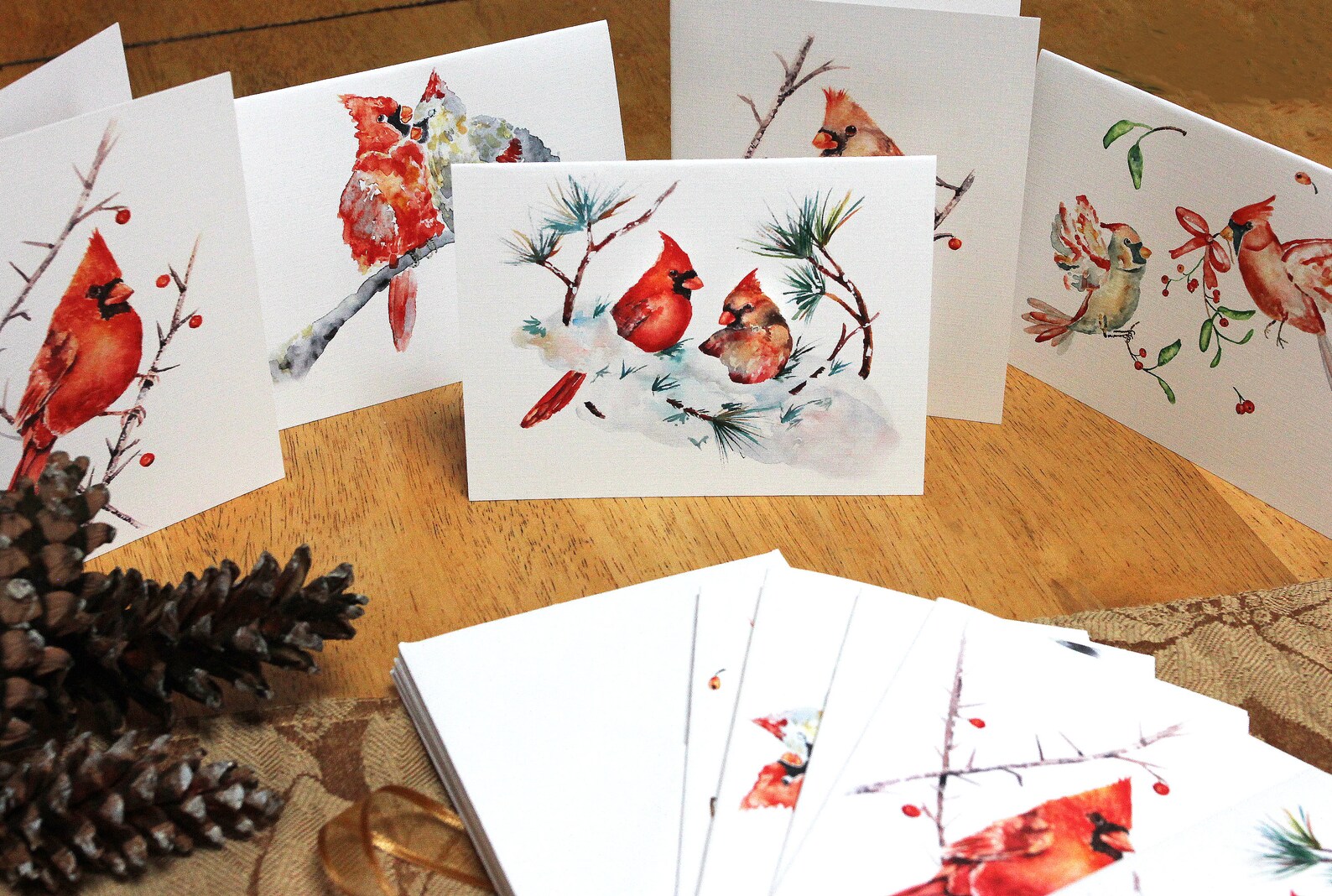 Boxed Holiday Cards Cardinal Notecards Boxed Note Card Set - Etsy