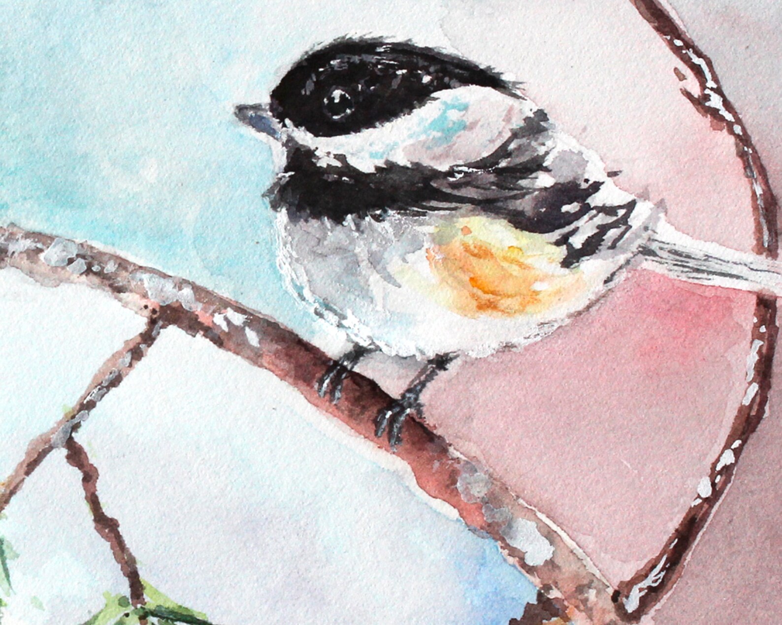 Winter Bird Painting Chickadee Print Winter Decor - Etsy