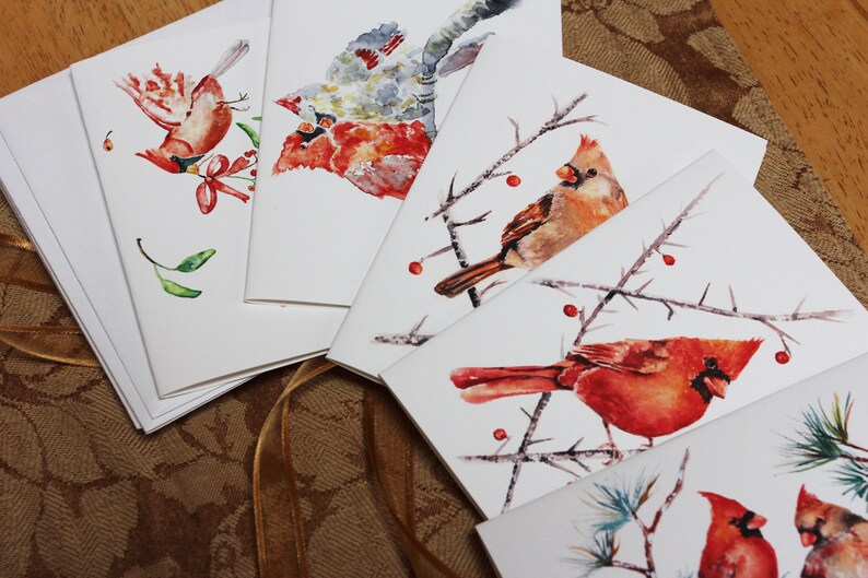 Boxed Holiday Cards Cardinal Notecards Boxed Note Card Set - Etsy