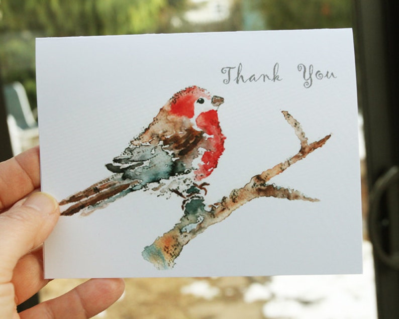 Bird Cards Set Thank you cards custom notecards Bird | Etsy