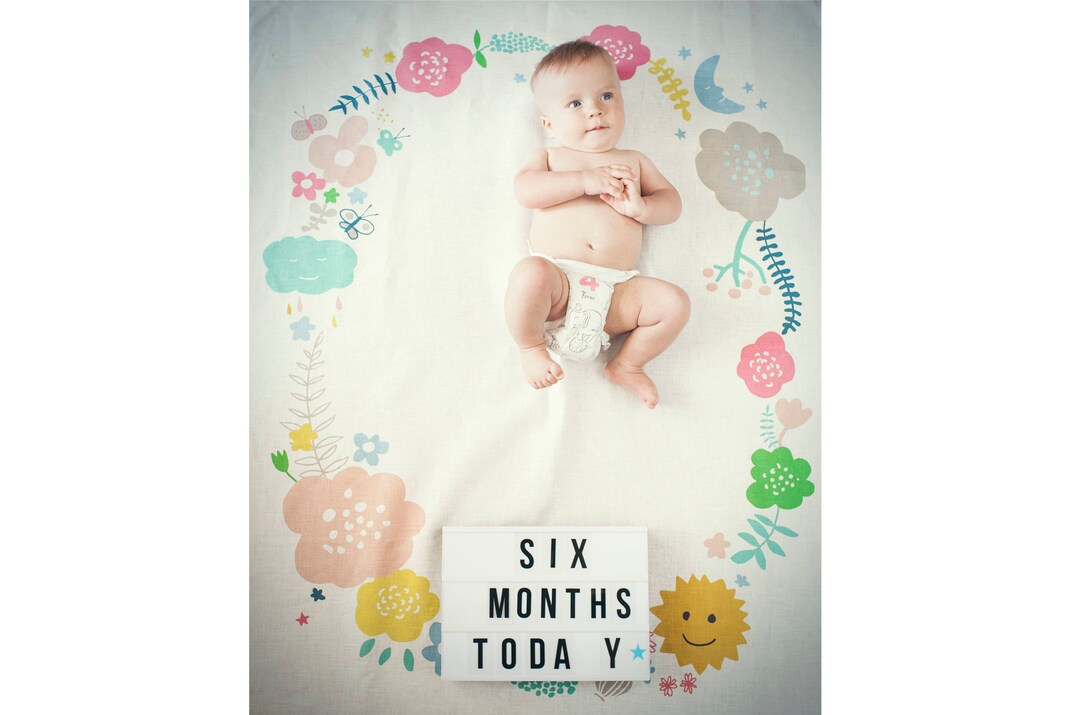Newborn Photo Prop: Baby Photo Monthly Milestone Blanket for Baby Girl ...
