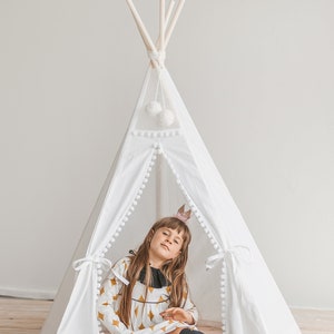 Teepee Tent for Kids by Minicamp - Pure White Tipi Tent - White Tipi ...