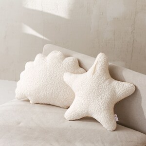 Cute Boucle Throw Pillows in Rose or Ecru Color ~ Beach House Home ...