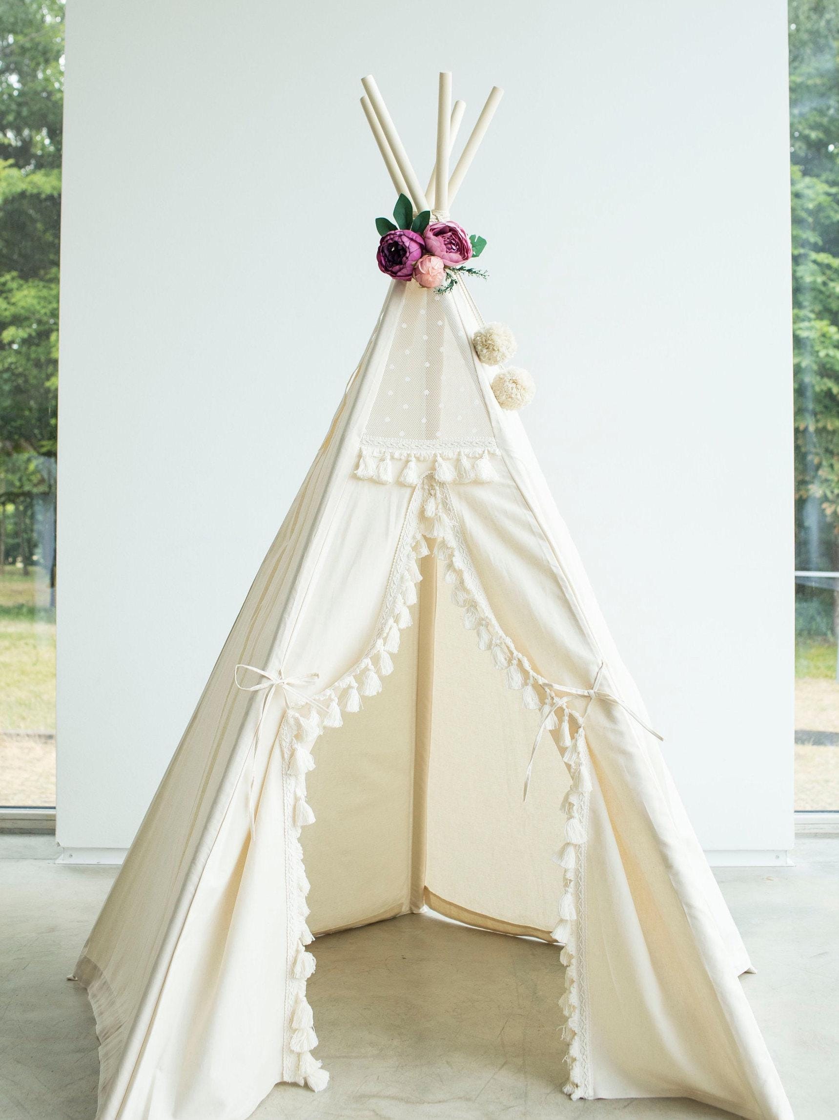 Boho Style Flower Garland - Floral Teepee Decoration With Fake Peonies ...