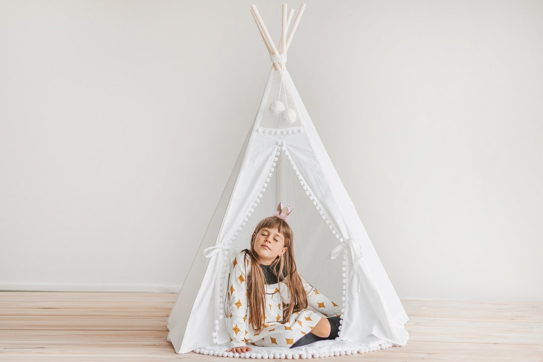 Teepee Tent for Kids by Minicamp - Pure White Tipi Tent - White Tipi ...