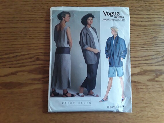 Vogue 1522 Perry Ellis Sewing Pattern 1985 Size 10 Jacket | Etsy
