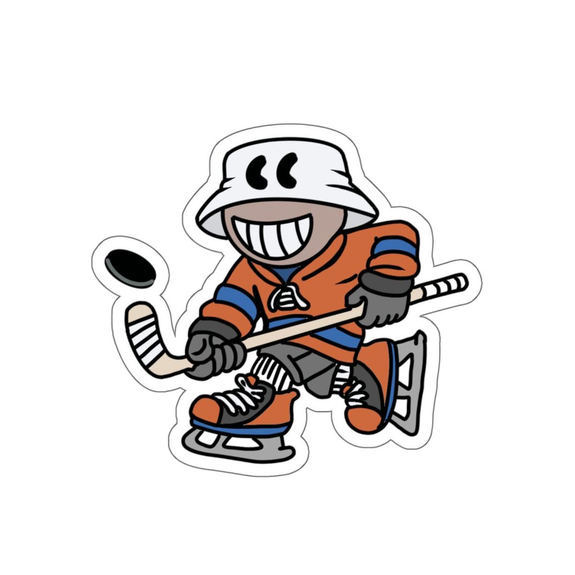 Hockey Player Die-cut Stickers, Vintage 90's Style Cartoons, Sports Fan ...
