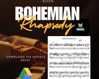 Bohemian Rhapsody (note Names) Sheet Music Piano - Etsy