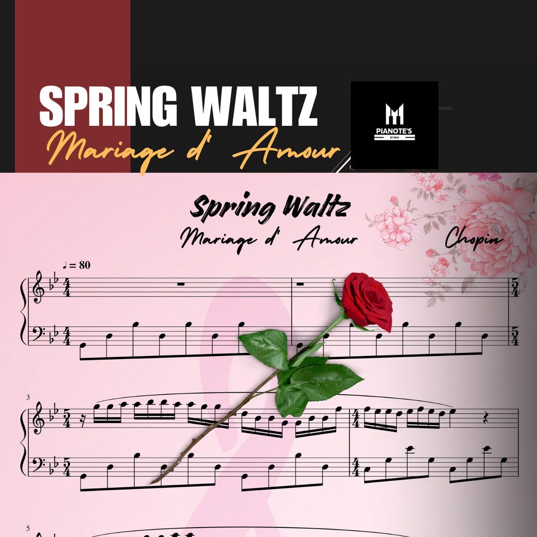 Spring Waltz Piano Sheet Music: Chopin Style (PDF & MP3 Download A4 ...