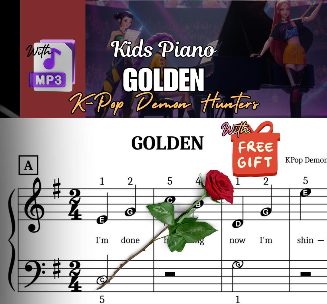 Kpop Demon Hunters Golden: Easy Piano Sheet Music (digital Download) - Etsy